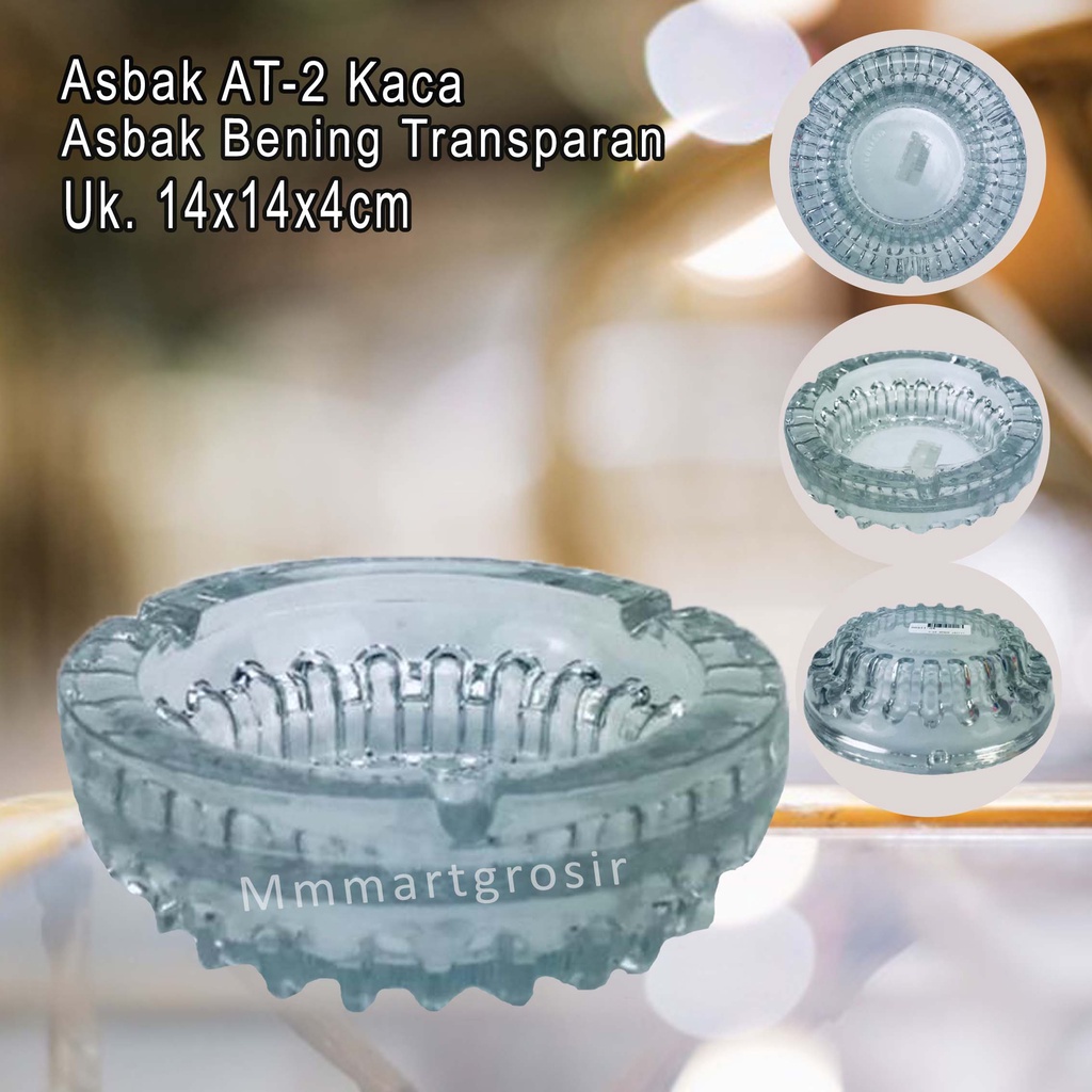 Jual Asbak AT-2 / Asbak kaca / Asbak Bening Transparan / Uk.14x14 ...