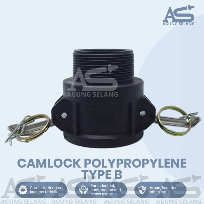 Jual Camlock PP B 2 inch Polypropylene type B200 Drat Male Thread Coupler | Shopee Indonesia