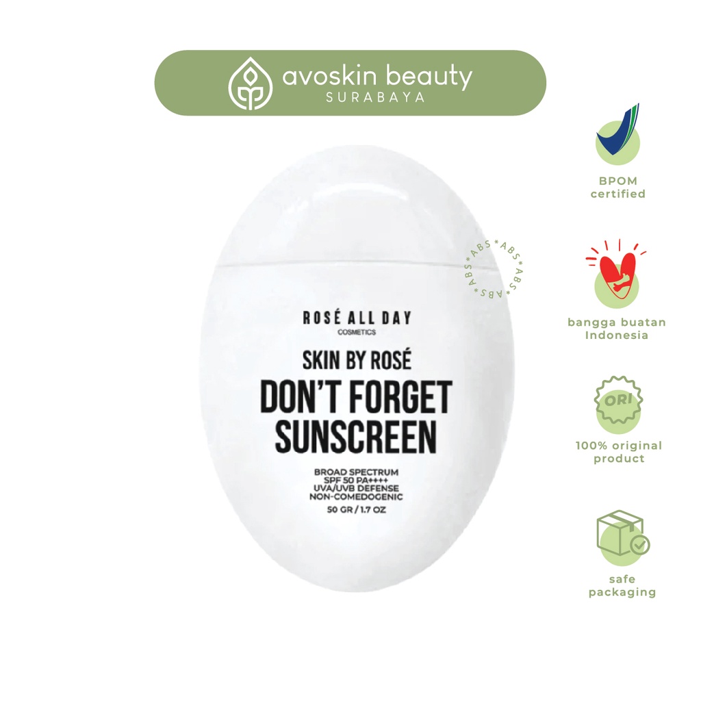 Jual ROSE ALL DAY Don't Forget Sunscreen SPF 50 PA++++ (50Gr) | Shopee ...