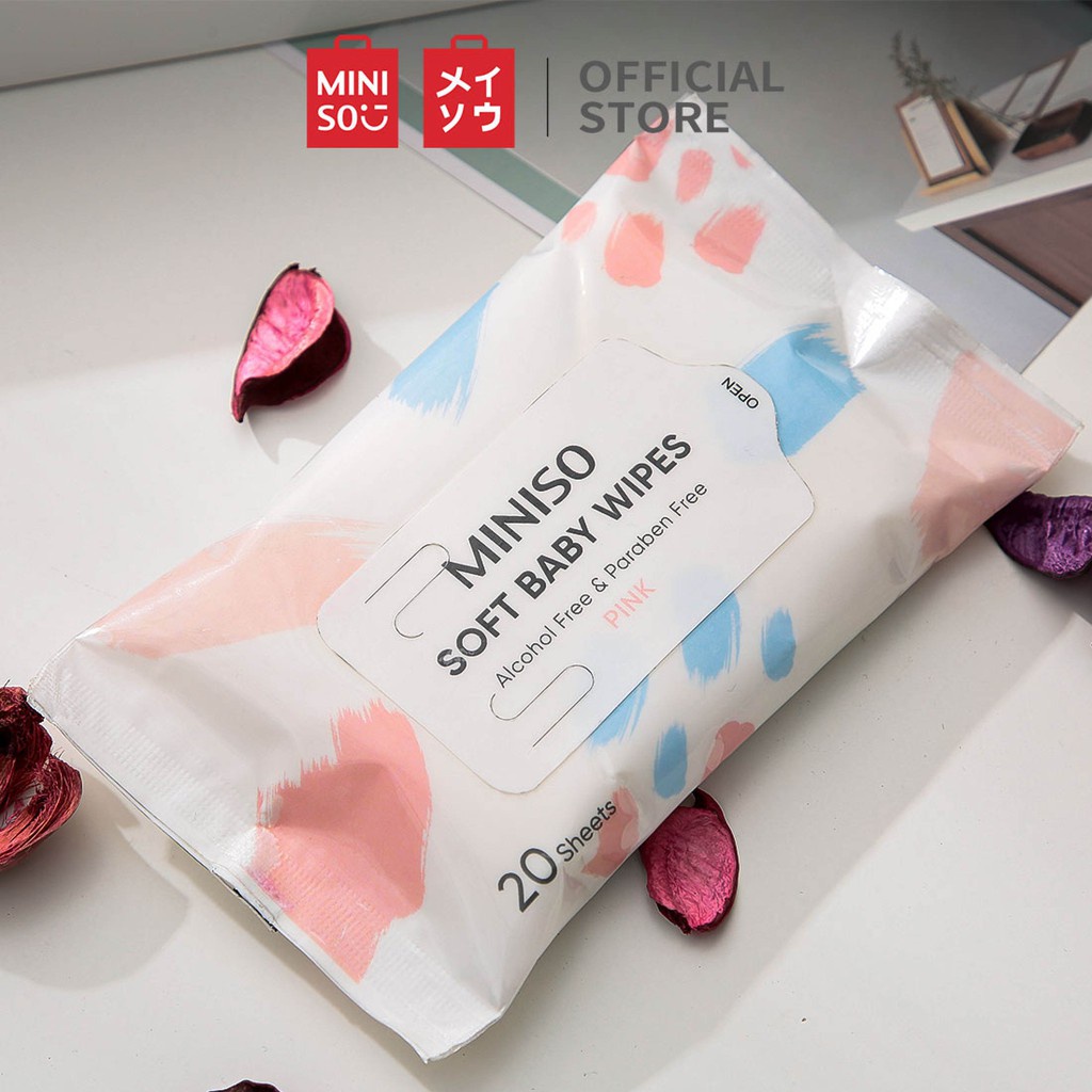 Jual MINISO Tisu Basah Lembut Baby Wipes Non Perfume 20 Lembar | Shopee ...