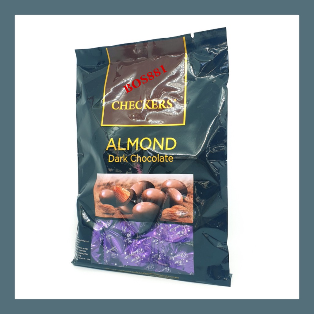 Jual Checkers Almond Dark Chocolate 150g | Shopee Indonesia