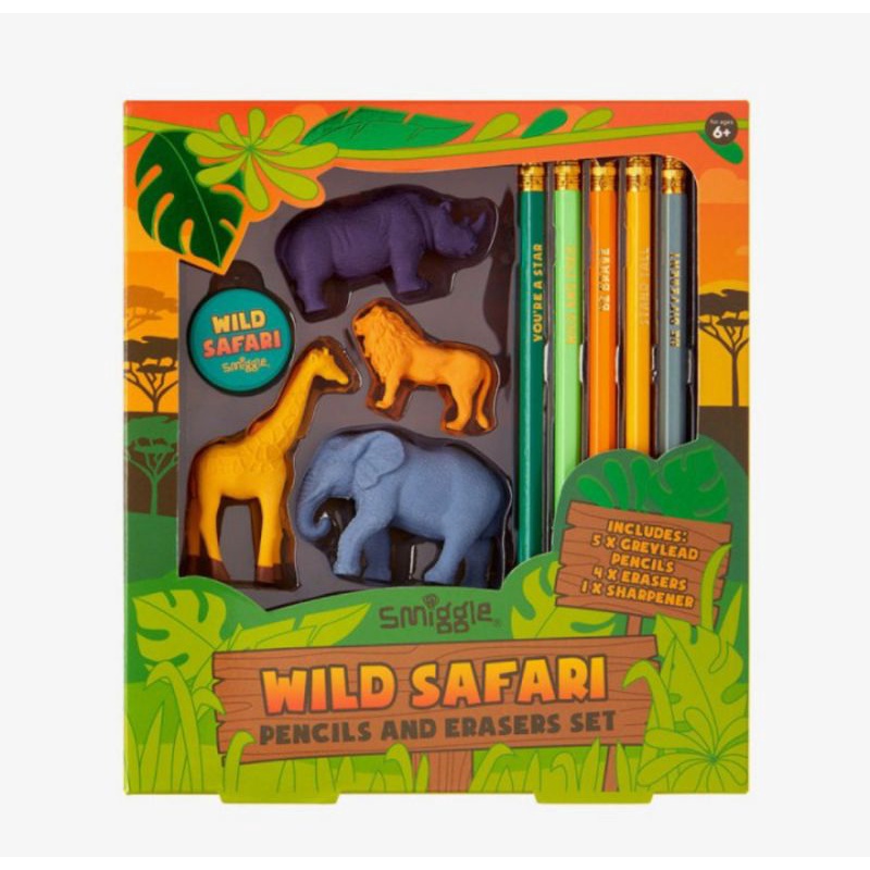 Jual SMIGGLE COLLECTABLE PENCIL ERASER SET BOX Wild Safari Original ...