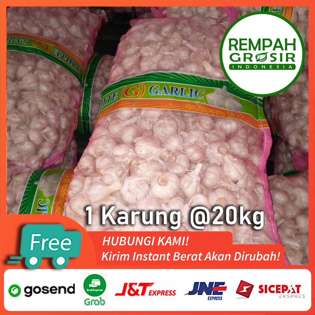 Jual Bawang Putih Kating Fresh 1 karung bal / 20KG | 20 Kg Kilo ...