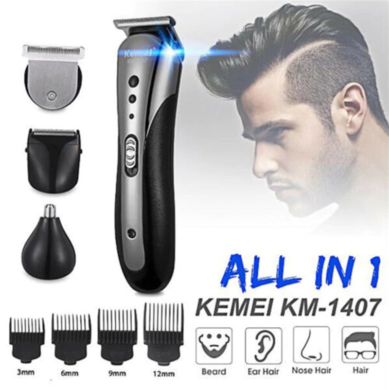 Jual Mesin Clipper Alat potong rambut Cukur Bulu Hidung Jenggot Elektrik Rechargeable Kemei KM ...