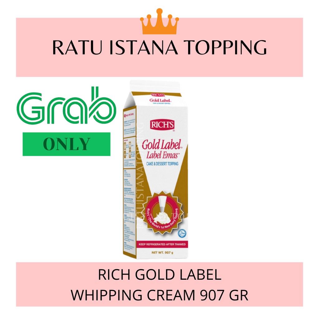 Jual RICHS GOLD LABEL WHIPING CREAM 907 GR LABEL EMAS RICHS NON DAIRY ...