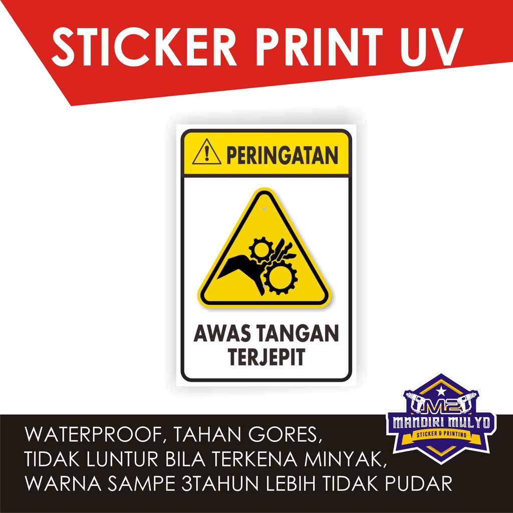 Jual STICKER K3 PERINGATAN TERJEPIT 10X16CM | Shopee Indonesia