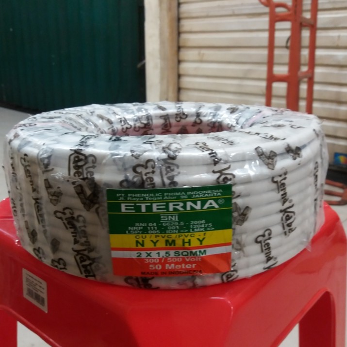 Jual Kabel ETERNA NYMHY 2X1.5 @50 Meter (Putih Serabut) | Shopee Indonesia