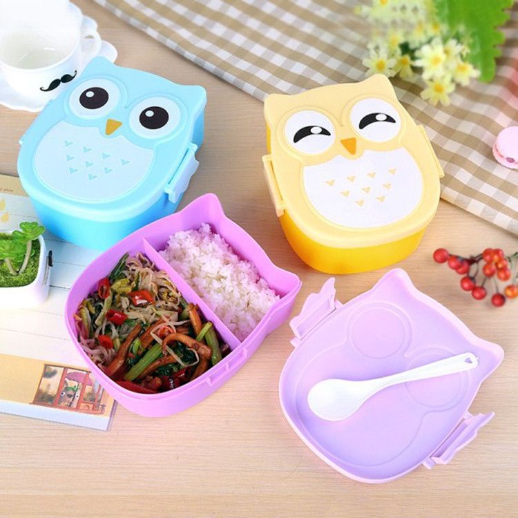 Jual TEMPAT MAKAN LUCU GAMBAR OWL LUNCH BOX BURUNG HANTU LUCU DENGAN ...
