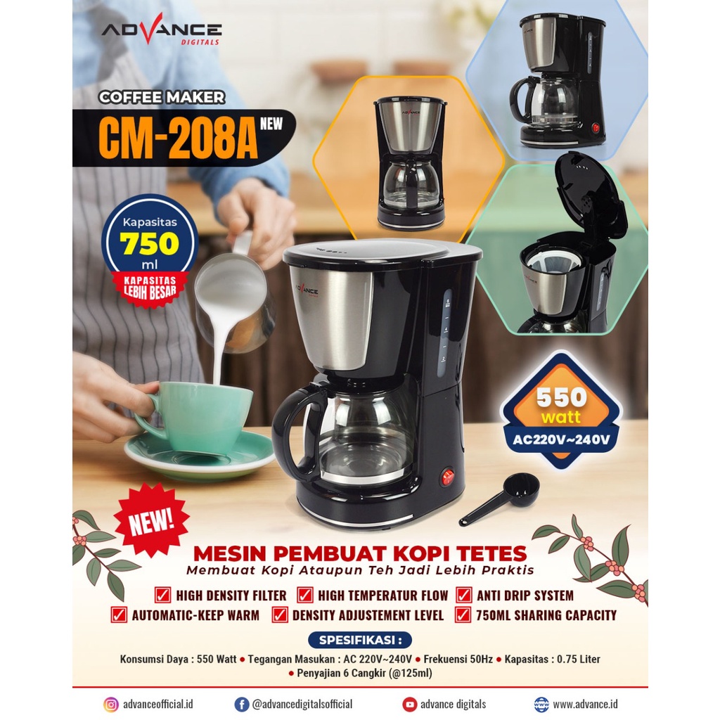 Jual Coffee Maker Advance CM-208A New | Shopee Indonesia