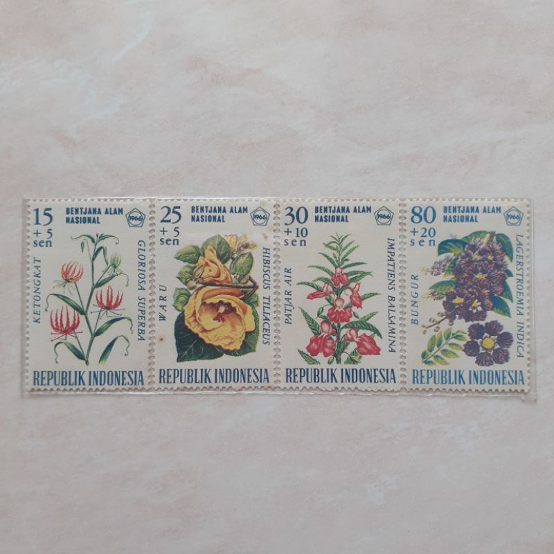 Jual (A) Perangko Indonesia Bencana Alam Nasional Bunga Seri 3 Tahun ...