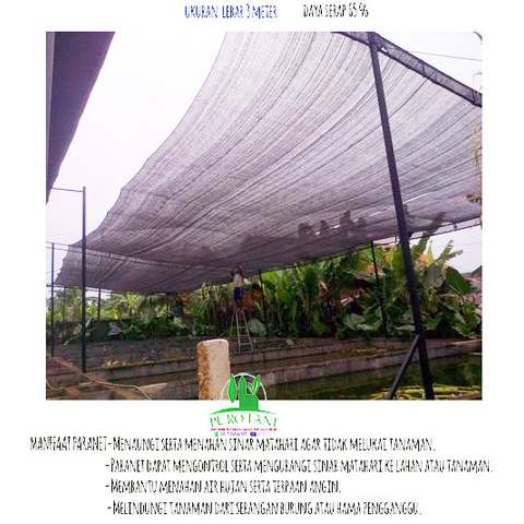 Jual paranet lebar 3 meter panjang 100 meter Peneduh Tanaman Atap ...