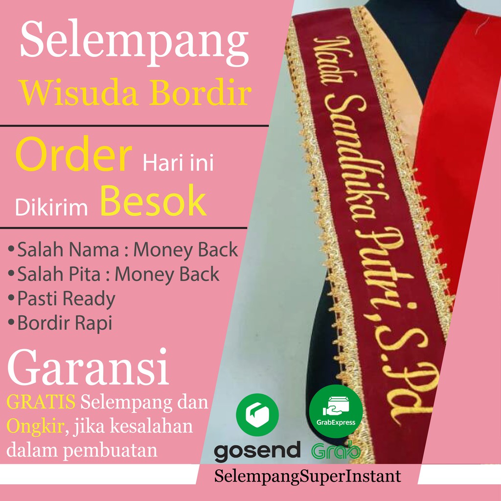 Jual Selempang Slempang Selendang Slendang Wisuda Bordir Bludru Renda ...