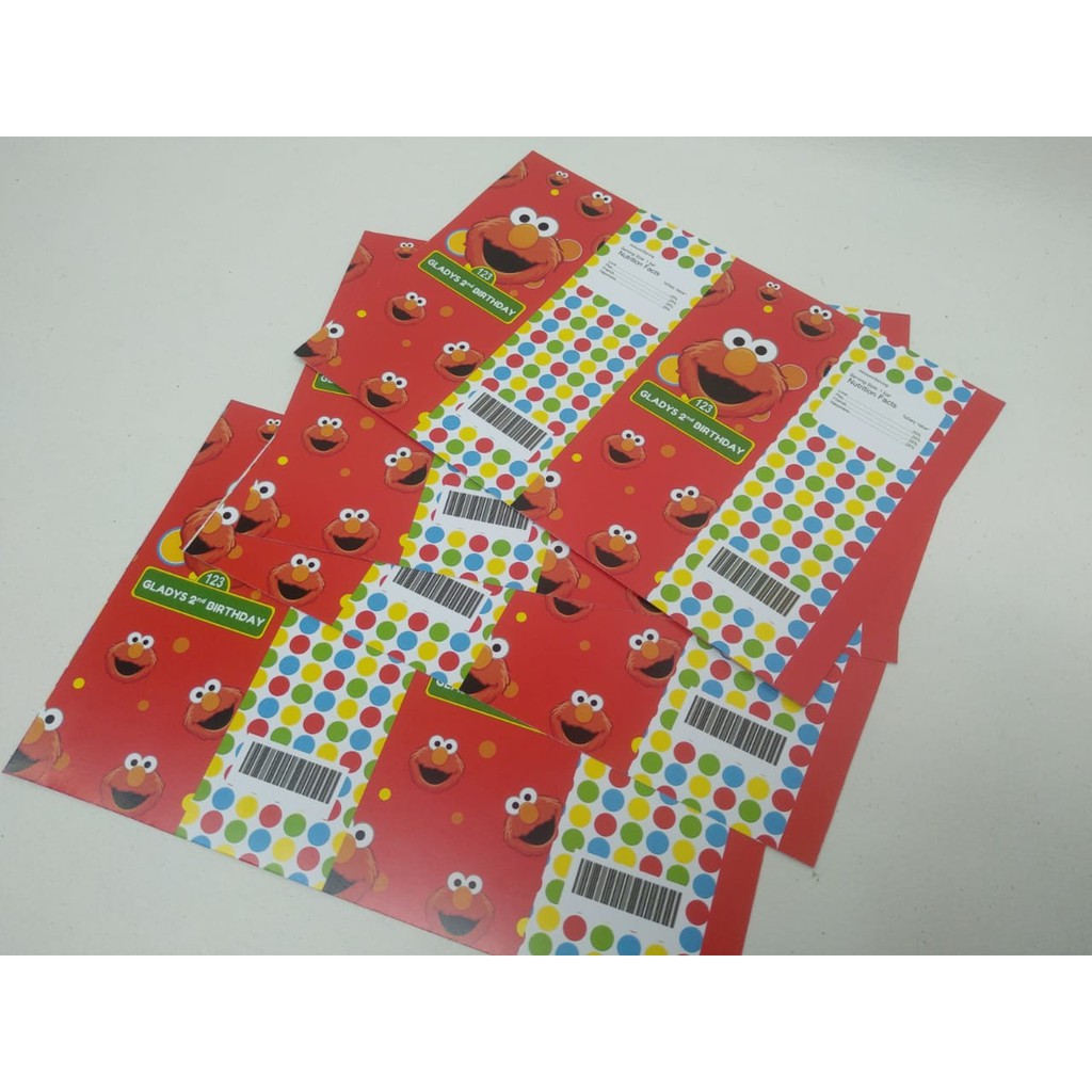 Jual Label Susu Kotak Custom Tema Elmo Sesame Street | Shopee Indonesia