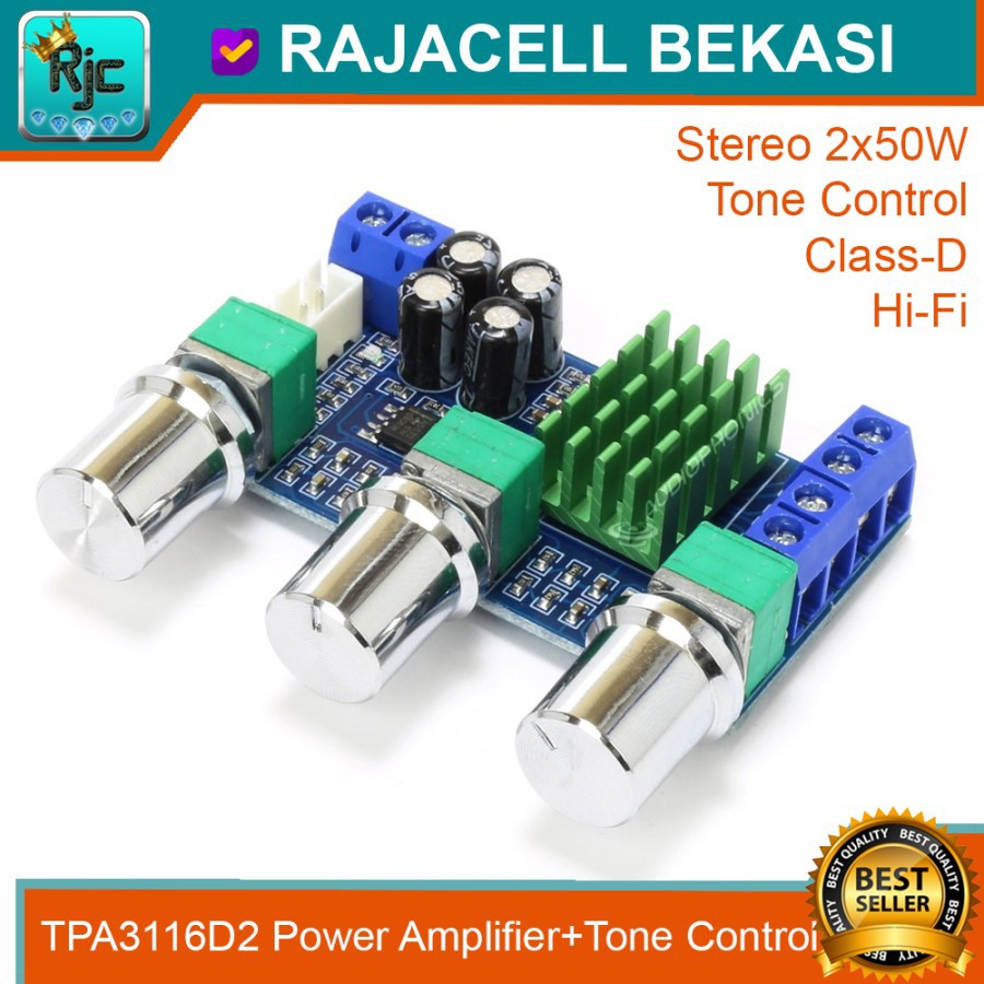 Jual TPA3116D2 Power Amplifier Class-D 2x 50watt + Tone Control Equalizer | Shopee Indonesia
