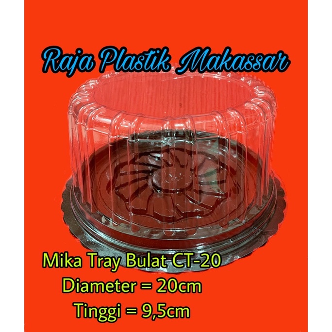 Jual Mika Plastik Bulat Tray Kue Bolu CT 20 (tinggi 9,5cm) | Shopee ...