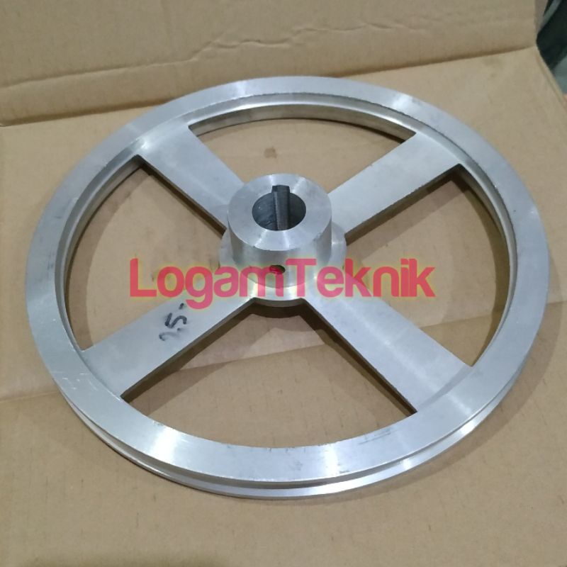Jual Puli pulley pully A1 - 10 inch as 20 mm puly puli Alumunium ...