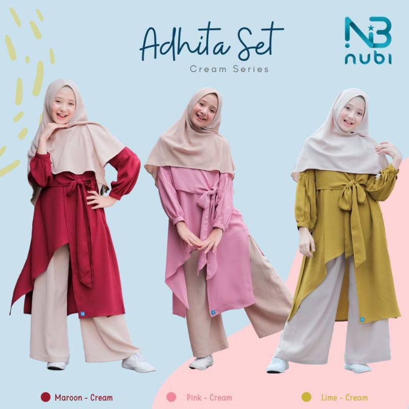Jual Rumah Gamis Anak (Nubi Adhita Set Cream Series) | Shopee Indonesia