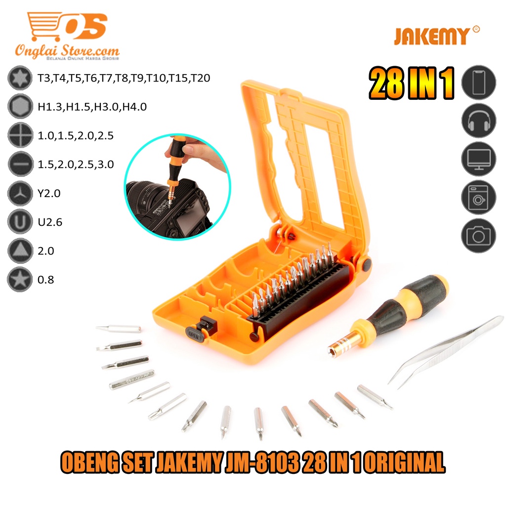Jual Obeng Set Jakemy JM-8103 28 IN 1 Gears Maintaining Tool Set ...