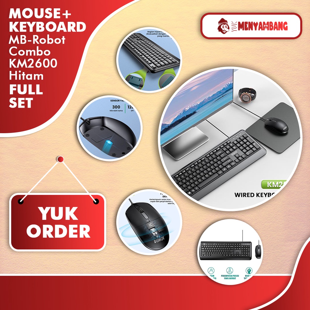 Jual 42148 | MB-Robot Combo KM2600 Hitam | ROBOT Set Combo Keyboard and ...