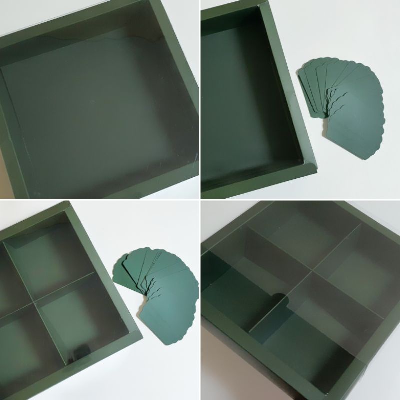 Jual Dus mika polos uk. 22x22x6cm "L" Hijau Tua & Tag ( 1 pack isi 5 ...