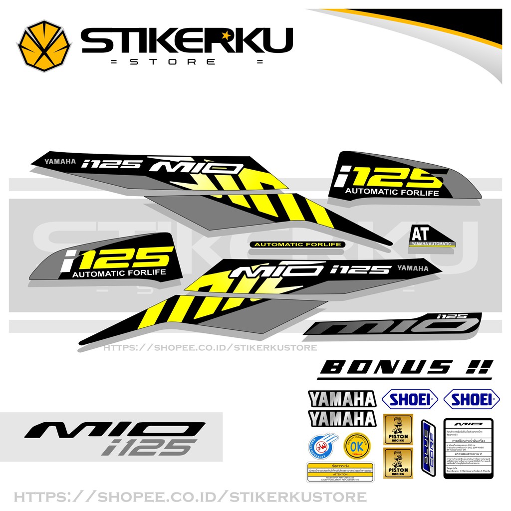 Jual MIO i 125 STOCK DECALS / STRIPING MIO M3 /Z / 125/ STIKER ...