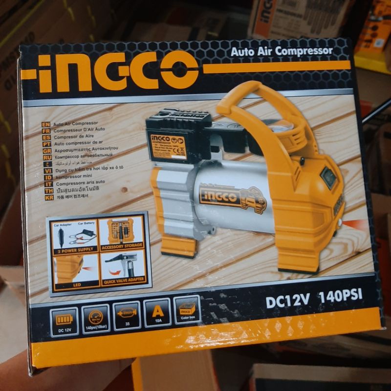 Jual Kompresor Pompa Ban Mini Air Compressor DC 12V INGCO AAC1408 ...