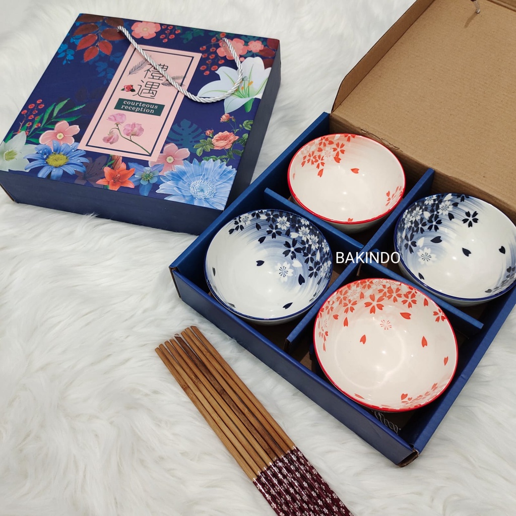 Jual BAKINDO Mangkok set keramik Souvenir Mangkok Set Japanesse Style ...