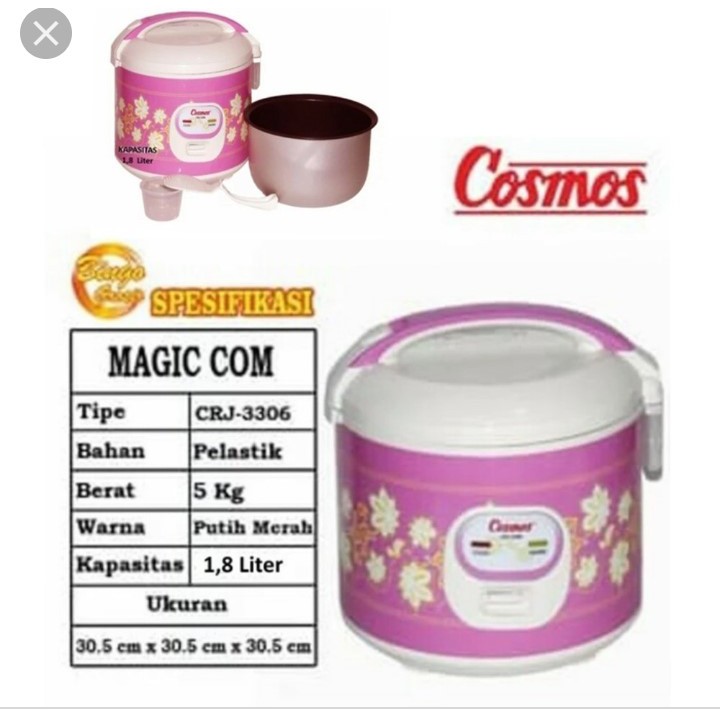 Jual Cosmos Magic Com, Magic Jar, Rice Cooker, Penanak Nasi 1.8L 3in1 ...