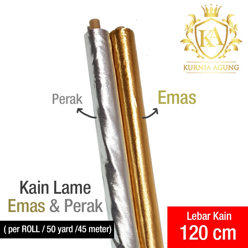 Jual Kain Lame Emas & Perak Bahan Pakaian Adat Warna Gold Silver ...