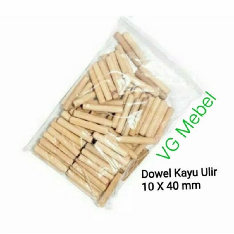 Jual Dowel kayu/Pen rak kayu meja lemari kursi/Pasak kayu 10 x 40 mm ...