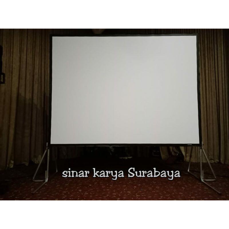 Jual fast foldable screen combo 3x4rear front layar proyektor 200 inch ...