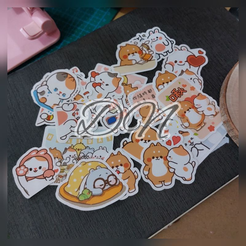 Jual isi 20 pcs stiker kertas tonton sticker glossy karakter line cute ...