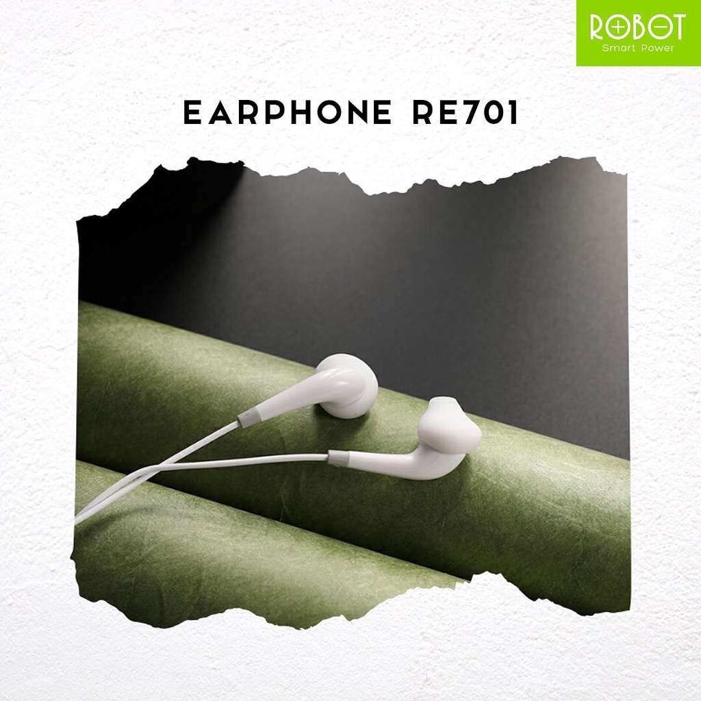 Jual Headset Robot RE701 Wired Headset Wired Earphone Bass Original ...