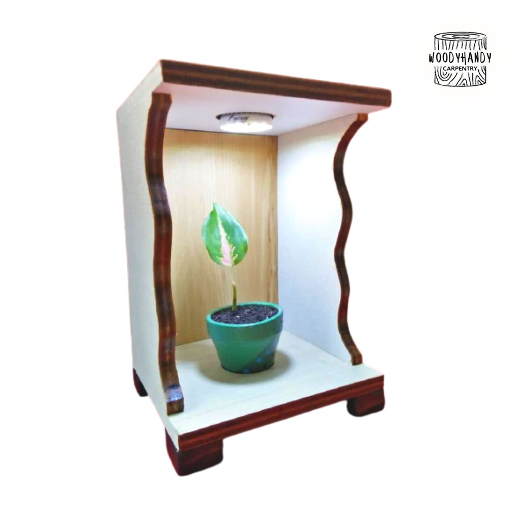 Jual BINGKAI POT/ VAS BUNGA INDOOR DENGAN LAMPU LED KAYU | Shopee Indonesia