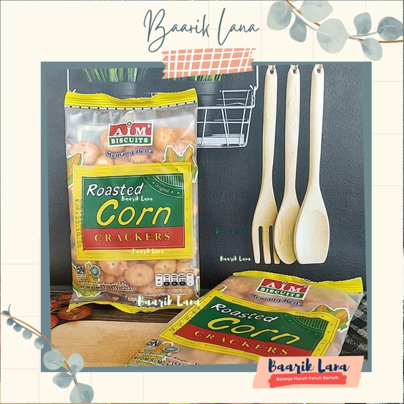 Jual AIM Biscuits Roasted Corn Crackers 35gr | Shopee Indonesia