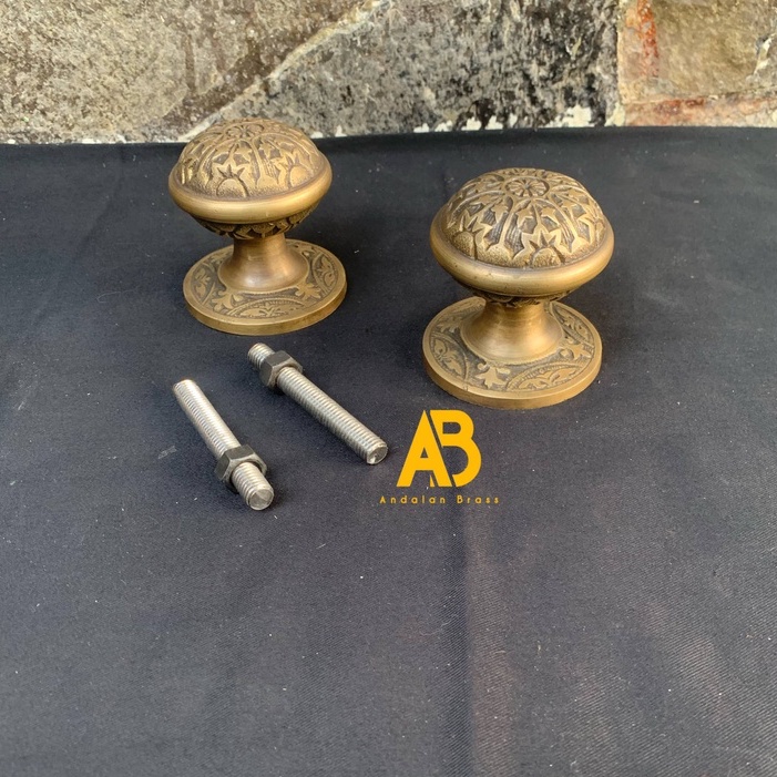 Jual Knob pintu - Handle pintu kuningan antik motif knop pintu ukir ...