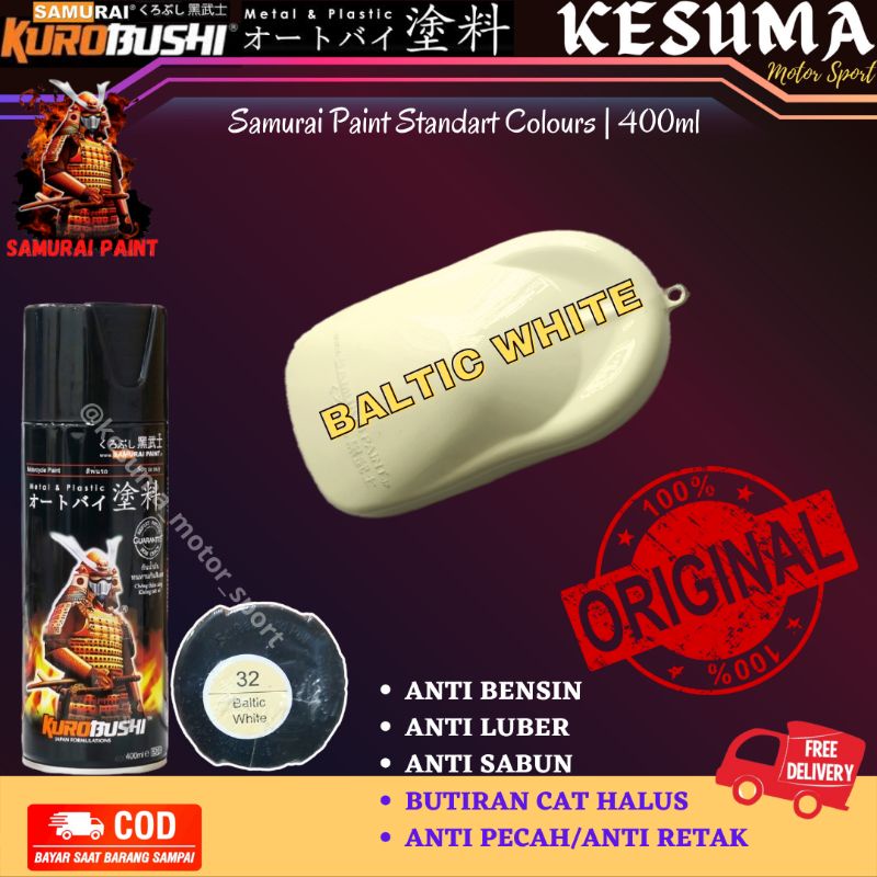 Jual Cat Pilok pilox Cat Semprot Samurai Paint 32 Baltic white Top Coat 400ml | Shopee Indonesia
