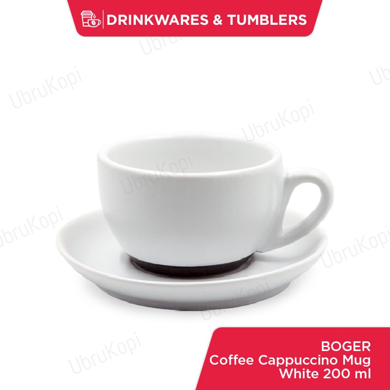 Jual MUG KOPI KERAMIK BOGER CAPPUCINNO CUP WHITE 200ML | Shopee Indonesia