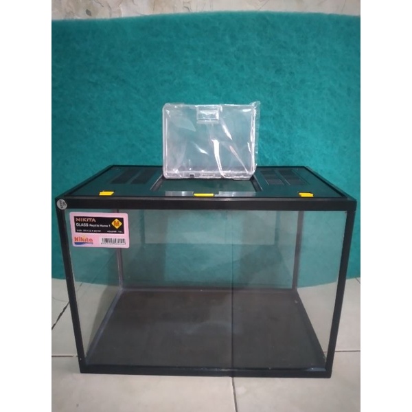 Jual Terarium aquarium kandang reptil tinggi + tutup size M (khusus grab instan) | Shopee Indonesia