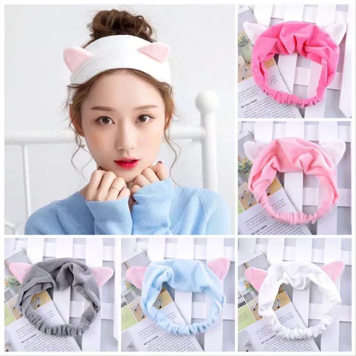 Jual Headband Kuping Kucing Korea Bandana Bando Motif Hairband Lucu ...