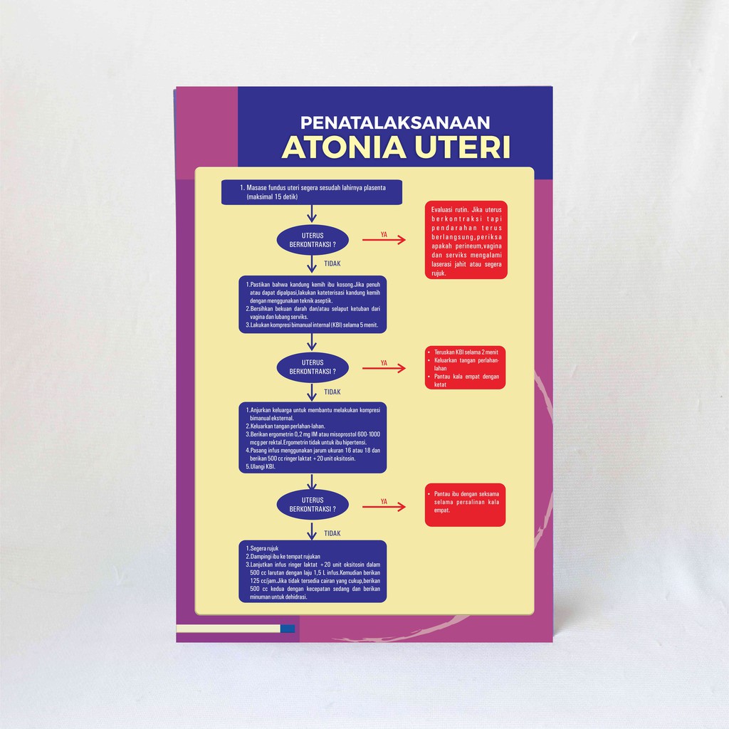 Jual Poster Kebidanan : Penatalaksanaan Atonia Uteri, Poster Alur ...