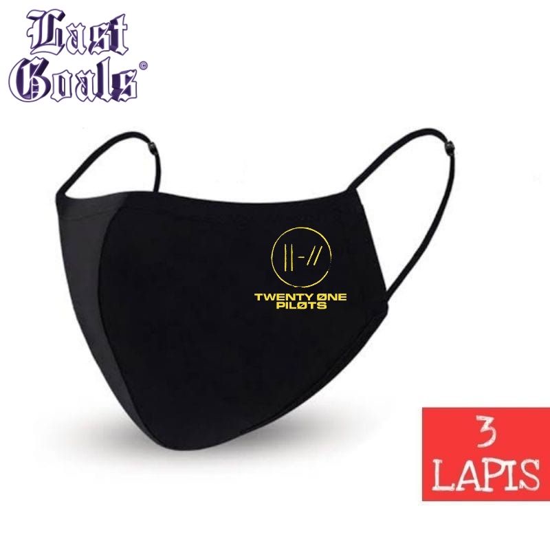 Jual Masker TWENTY ONE PILOTS mask band hip hop kain 3ply katun 3 lapis ...