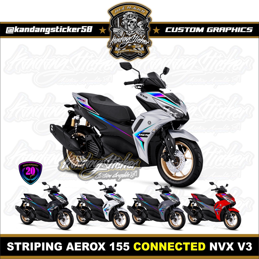 Jual Striping Aerox 155 Connected NVX V3 2021 Sticker Aerox Sticker NVX ...