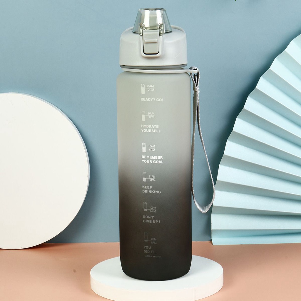 Jual Botol Minum Tali GRADASI Tritan Viral 1000ml Free Sticker BPA FREE ...