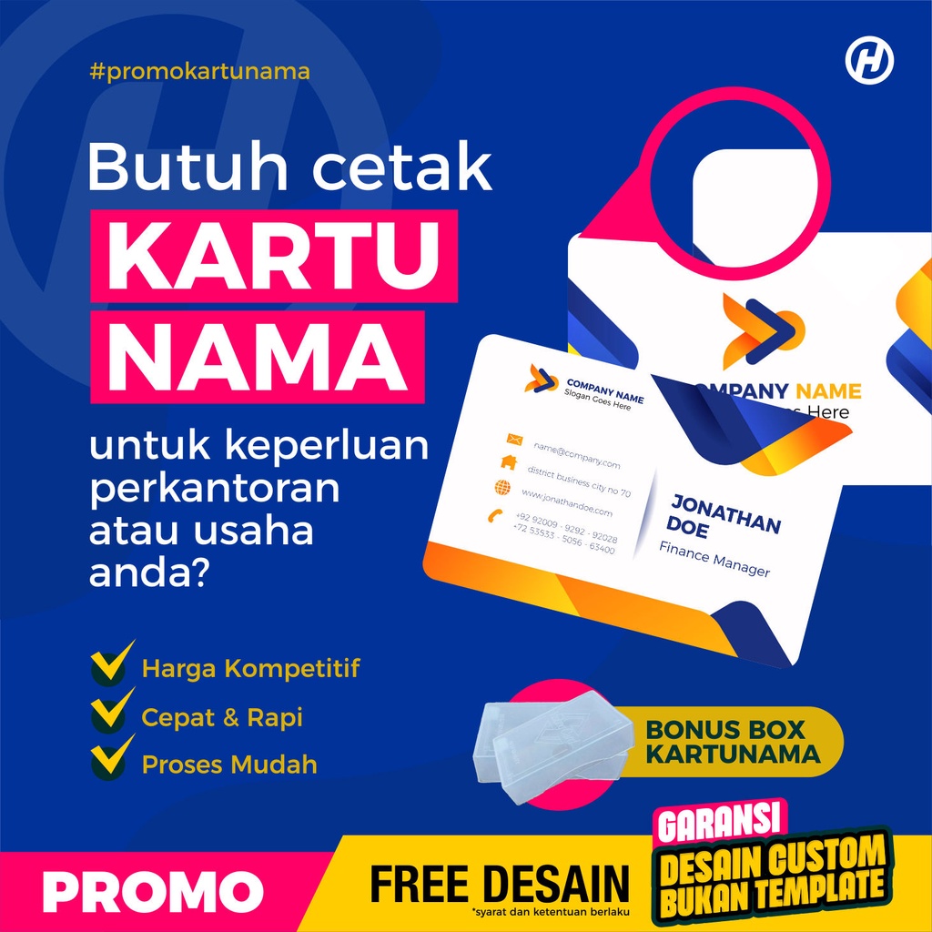 Jual CETAK/PRINT Kartu Nama Rounded Custom Desain | Shopee Indonesia