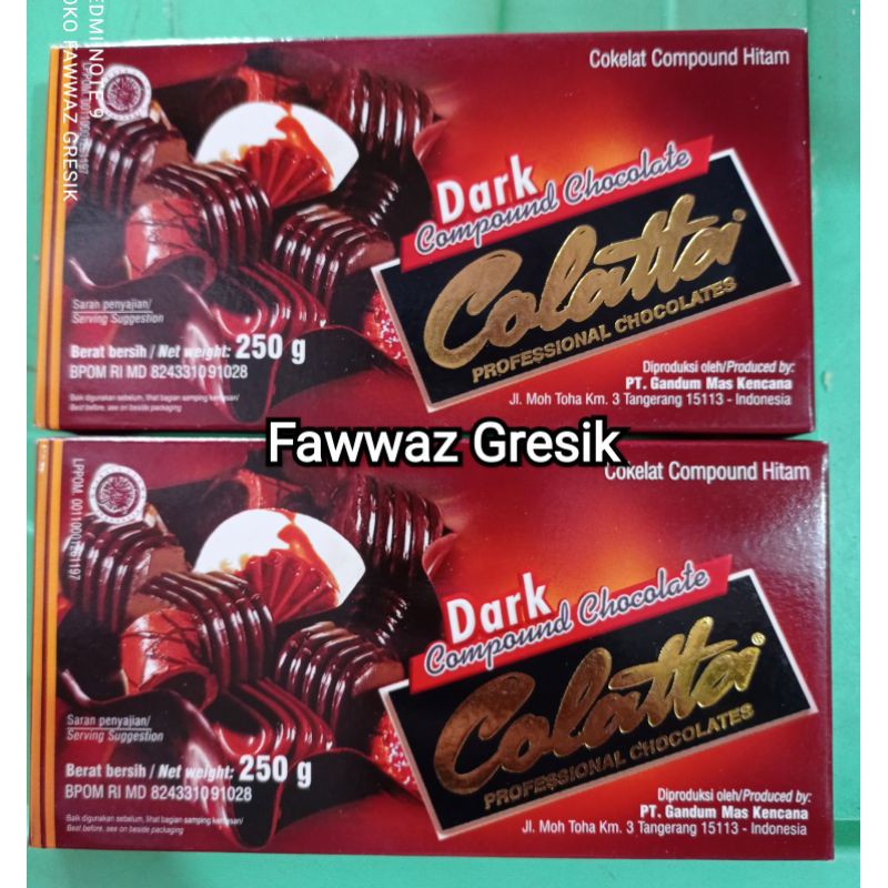 Jual Colatta Dark Compound Chocolatte 250gr / Coklat Blok Bakery Pastry ...