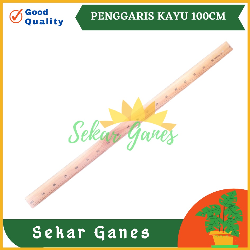 Jual Penggaris Kayu 100 Cm Penggaris Mistar 1 Meter Penggaris Papan ...