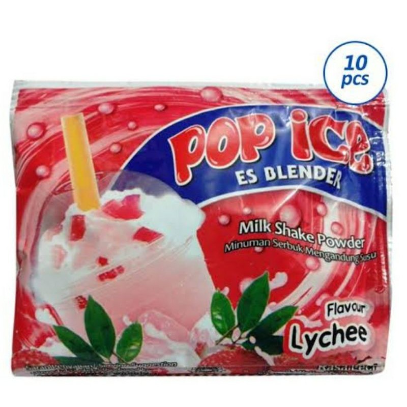 Jual Pop ice rasa lychee 1 renteng isi 10 sachet | Shopee Indonesia