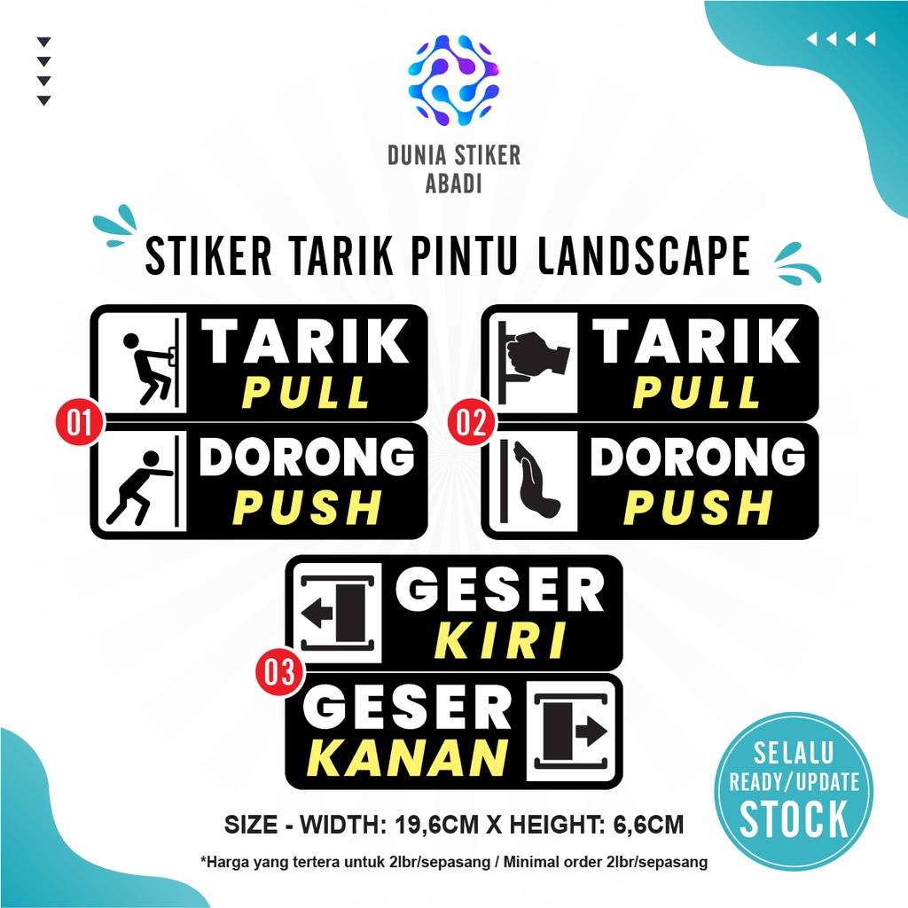 Jual Stiker Buka Pintu Landscape Hitam - Per/1 pasang (19,6x6,6cm ...
