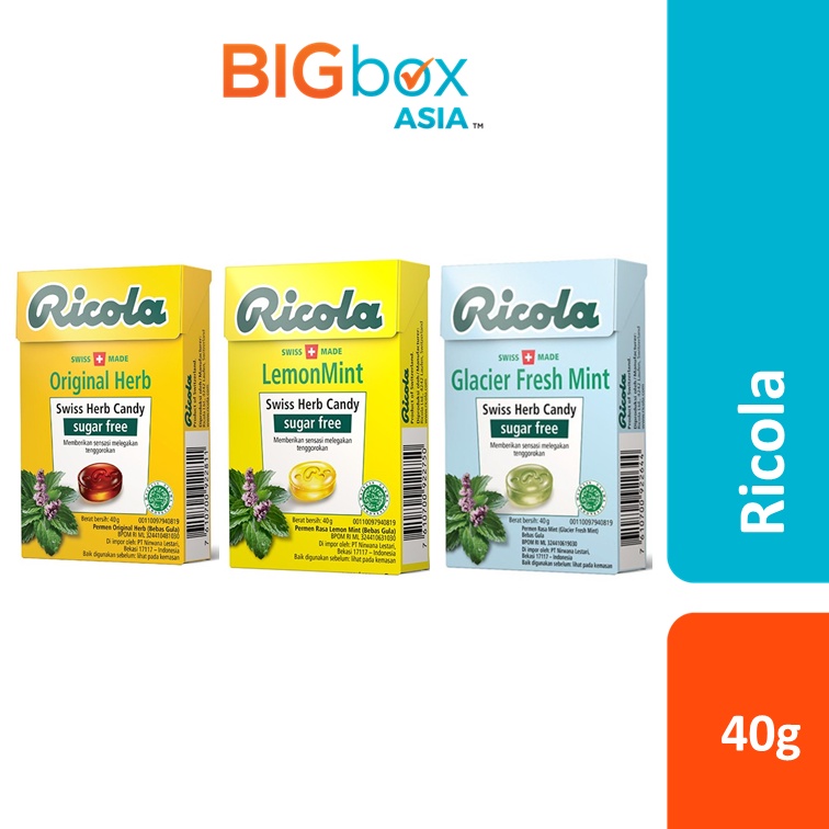 Jual Permen Ricola Original Herb / Lemon Mint / Glacier Mint 40g | Shopee Indonesia